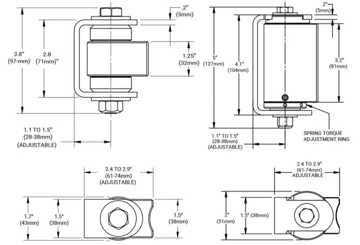 D&D CI3850 Shut It BadAss Self-Closing Weld-On Gate Hinge Set