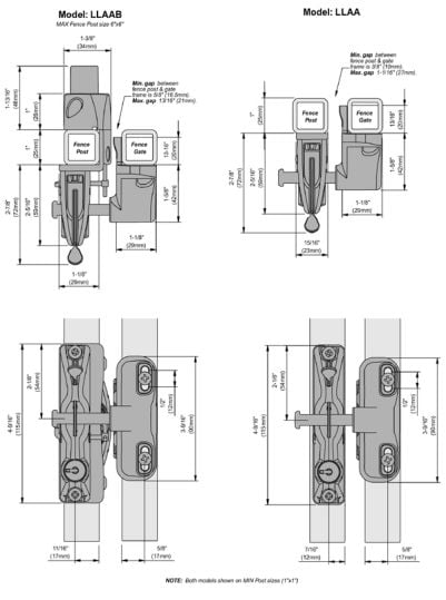 D&D LLAA LokkLatch Series 2 Key-Lockable Gate Latch, Black (Lot of 10)