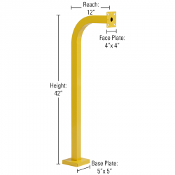 PedestalPro 42-9C-YEL 42" Gooseneck, Yellow Powder Coat