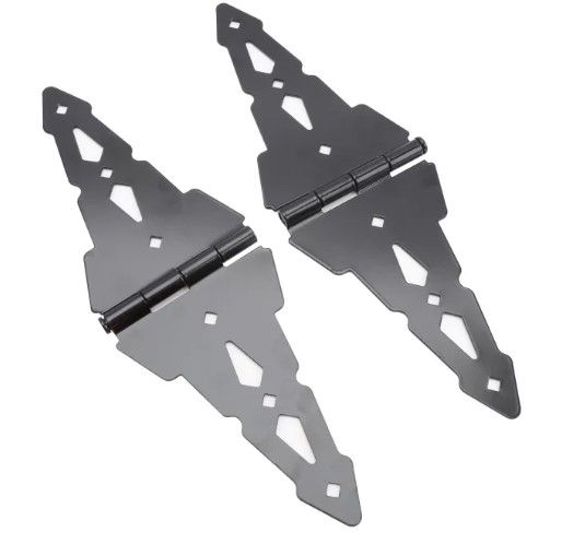 D&D 310008 Heavy Duty Contemporary 8" Strap Hinge, Black, Pair